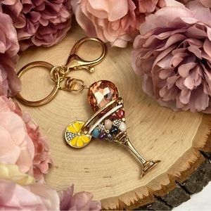 Accessories | Colorful Crystal Cocktail With A Lemon Keychain Charm ...